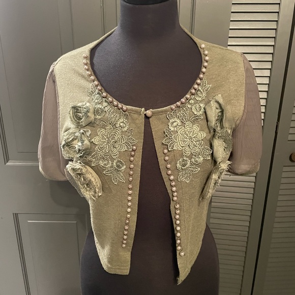 Pretty Angel | Tops | Petty Angel Lace Linen Blend Cardigan | Poshmark